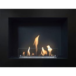 Echtfeuer-Dekokamin Xaralyn, B:60cm H:45cm L:18cm, schwarz, Stahl, Dekokamine, "Serra", mit Bioethanol Brenner