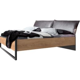 Bett wimex, B:194cm L:210cm, braun, Beschl&auml;ge: Metall, Schlafzimmer, Betten, "Detroit by fresh to go", mit Polsterelement