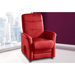 Sit & More TV-Sessel SIT & MORE, B:76cm H:103cm T:91cm, rot, Altara Nubuck, die Luxus-Microfaser aus 100% Polyester;Luxus-Kunstleder;novalife- die ganz
