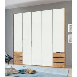 Kleiderschrank wimex, B:250cm H:216cm T:58cm, braun, Schlafzimmer, Schränke, "Level by fresh to go", mit vollflächigen Glastüren