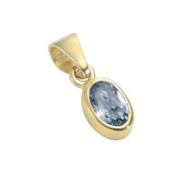 Vivance Damen Kettenanh&auml;nger "585/- Gelbgold glanz Blautopas", one-size, Gold, 0,7 g, gelb, Gold, Schmuckanh&auml;nger