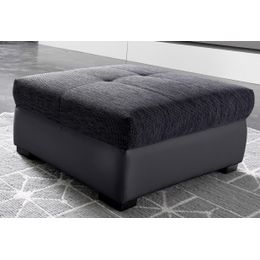 Hocker COTTA, B:100cm H:46cm T:70cm, schwarz, Edles Flachgewebe ( 100% Polyester ) / Feine Struktur ( 100% Polyester );Kunstleder SOFTLUX /