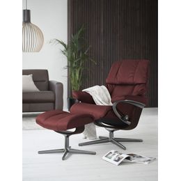 Fu&szlig;hocker stressless, B:55cm H:43cm T:41cm, rot, Leder PALOMA: PALOMA ist ein durchgef&auml;rbtes Semianilin-M&ouml;belleder mit nat&uuml;rlicher Narbung., Garten,