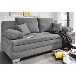 Jockenhöfer Schlafsofa, B:203cm H:85cm T:106cm, grau, JOCKENHÖFER GRUPPE, Luxus-Microfaser (100% Polyester), Kinderzimmer, Sofas, "Lindau", inklusive Bettkasten