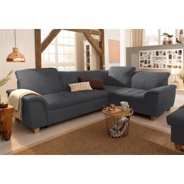 Ecksofa Home Affaire, B:275cm H:81cm T:214cm, grau, Luxus-Microfaser Lederoptik (100% Polyester);Microfaser PRIMABELLE (100% Polyester);Feinstruktur