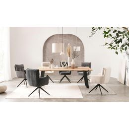 Esstisch Home Affaire, B:180cm H:77cm T:90cm, beige, Garten, Tische, "Hudson", erweiterbar durch Ansteckplatte Hudson
