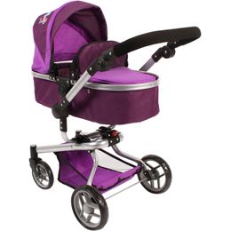 Bayer Chic 2000 CHIC2000 Jungen Kombi-Puppenwagen "Yolo, lila", lila, B:42cm H:81cm T:71cm, Puppenwagen, mit schwenkbaren Vorderrädern