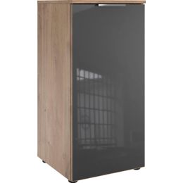 Kommode wimex, B:41cm H:92cm T:41cm, grau, Spanplatte, Sideboards, "Level36 C by fresh to go", mit Glaselementen auf der Front, soft-close Funktion,