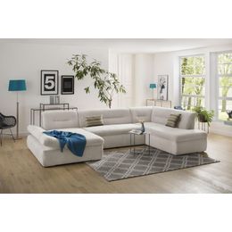 Wohnlandschaft Inosign, B:355cm H:80cm T:216cm, beige, 95% Polyester, 5% Polyacryl, Sofas, "Avesa U-Form", Wahlweise mit Armteilverstellung und