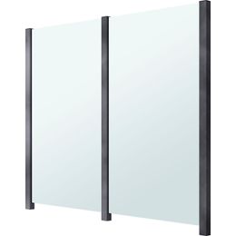STAKET PRO Zaun, Pfosten: 3 Stk., grau, Zaunelemente, Glaszaun, Gesamtl&auml;nge: 2,29 m, 3 Pfosten