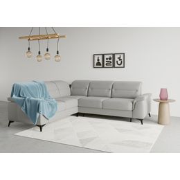 Sit & More Ecksofa SIT & MORE, B:251cm H:85cm T:231cm, grau, 100% Polyester, Wohnzimmer, Sofas, "Sinatra L-Form", optinal mit Kopfteilverstellung und