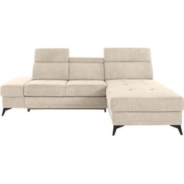 Ecksofa Inosign, B:246cm H:83cm T:173cm, beige, Webstoff (100% Polyester);Luxus-Microfaser Paris (90% Polyester/10% Polyamid);Struktur fein (100%
