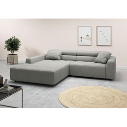 Ecksofa 3C CANDY, B:258cm H:68cm T:217cm, silber, 96% Polyester, 4% Polyacryl, Sofas, "Denver auch mit Cord- und Easy care-Bezug, Kopfteilverstellung