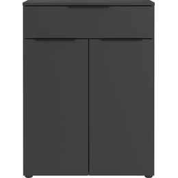 Midischrank Germania, B:71cm H:95cm T:34cm, grau, Spanplatte, Badezimmer, Schr&auml;nke, "Crandon", Kommode mit einer Schublade und 2 T&uuml;ren,ein