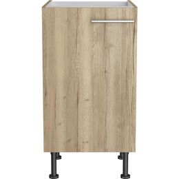 Spülenschrank Optifit, B:45cm H:87cm T:58,4cm, braun, Spanplatte, Küche, Schränke, "Klara", Breite 45 cm
