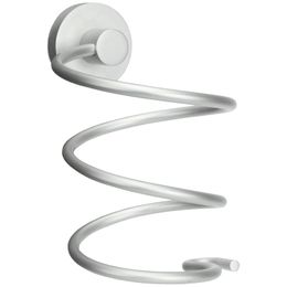 Haartrocknerhalter Kleine Wolke, B:11,8cm H:15,8cm T:12,2cm, grau, Aluminium, Ger&auml;tehalterungen, "Apollo", Aluminium, zum Kleben oder Bohren