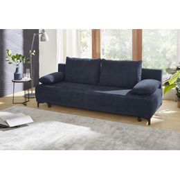 Jockenhöfer Schlafsofa, B:196cm T:83cm, blau, JOCKENHÖFER GRUPPE, Korpus: 100% Polyester;Kissen: 100% Polyester, Kinderzimmer, Sofas, "Luigi", praktischer
