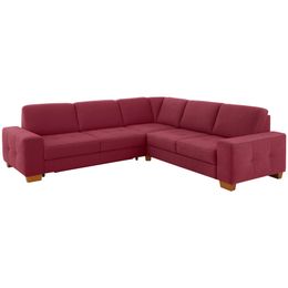 Ecksofa Home Affaire, B:276cm H:86cm T:271cm, rot, Luxus-Microfaser Lederoptik (100% Polyester);Luxus-Microfaser (100% Polyester);Luxus-Microfaser