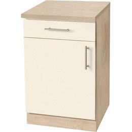 Wiho-K&uuml;chen Unterschrank WIHO K&Uuml;CHEN, B:50cm H:85cm T:60cm, beige, K&uuml;che, Schr&auml;nke, "Kiel", 50 cm breit, in Tiefe 60 cm