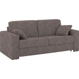 Schlafsofa Home Affaire, B:200cm H:85cm T:100cm, braun, Struktur/Luxus-Microfaser (100% Polyester);Struktur fein ( 100% Polyester), Wohnzimmer,