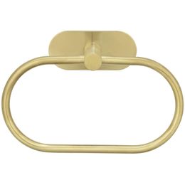 Handtuchring Wenko, B:20,5cm H:12,5cm T:7,5cm, gold, Edelstahl, Handtuchhalter, "Turbo-Loc Orea", Befestigen ohne Bohren