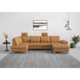 Sit & More Wohnlandschaft SIT & MORE, B:338cm H:88cm T:172cm, braun, 100% Polyester, Sofas, "Westham U-Form", wahlweise mit Bettfunktion, Bettkasten,