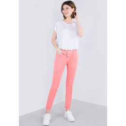 Please Jeans Damen 5-Pocket-Jeans "P78A", orange, Gr. M, unifarben, Twill, Obermaterial: 98% Baumwolle, 2% Elasthan, Jeans, Crinkle Optik