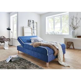 Boxbett, B:120cm L:200cm, blau, ATLANTIC HOME COLLECTION, Bezug Bettbox und Obermatratze: Strukturstoff (100% Polyester), Komplettbetten, "Sababa",