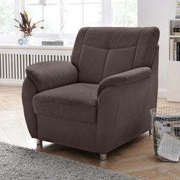 Sit & More Sessel SIT & MORE, B:95cm H:91cm T:90cm, braun, Struktur (100% Polyester);Luxus-Microfaser ALTARA NUBUCK (100% Polyester), Wohnzimmer, Sessel,
