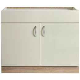 Wiho-Küchen Spülenschrank WIHO KÜCHEN, B:100cm H:82cm T:57cm, beige, Küche, Schränke, "Flexi", Breite 100 cm