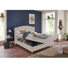 Boxbett Home Affaire, B:182cm L:212cm, braun, Komplettbetten, "Piemont", mit Bettkasten und Topper