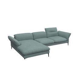 Ecksofa FLEXLUX, B:307cm H:88cm T:182cm, blau, 62% Polyester, 17% Cotton, 14% Viscose, 7% Linen, Wohnzimmer, Sofas, "Salino, Funktionssofa mit