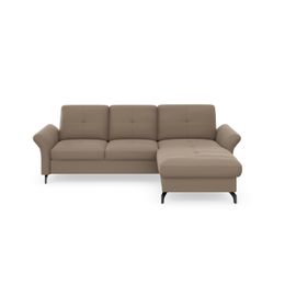 Ecksofa Places of Style, B:258cm H:91cm T:165cm, grau, 98% Polyester 2% Polyamid, Wohnzimmer, Sofas, "Calando L-Form", wahlweise mit Bettfunktion,