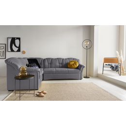 Ecksofa DOMO collection, B:242cm H:84cm T:190cm, grau, Struktur ( 90% Polyester, 10% Polyacryl);Microfaser PRIMABELLE (100% Polyester);Kunstleder