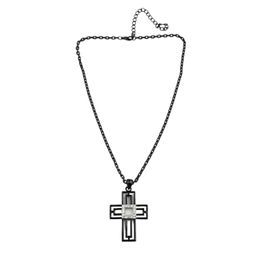 Damen Kette mit Anhänger "Kreuz", schwarz, Basic, Collezione Alessandro, Metall, Halsketten, mit Kreuzanhänger