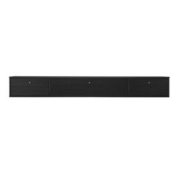 TV-Board, B:176cm H:22,4cm T:32,5cm, schwarz, HAMMEL FURNITURE, MDF, Massivholz, Spanplatte, Sideboards, "Mistral Fernsehschrank, Medienm&ouml;bel,