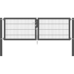 Alberts Zaundoppelt&uuml;r "Flexo Plus", B/H: 250cm x 80cm, grau, Tore, anthrazit, verschiedene Abmessungen