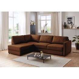 Schlafsofa, B:250cm H:86cm T:200cm, braun, ATLANTIC HOME COLLECTION, 100% Polyester, Kinderzimmer, Sofas, "Chill", Ecksofa mit Bettfunktion und