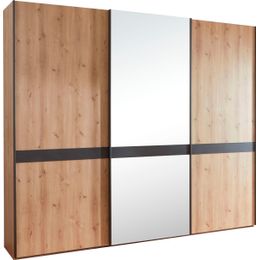 Schwebet&uuml;renschrank Wiemann, B:278,9cm H:217cm T:67cm, grau, Schr&auml;nke, "Rialto", hochwertige Dekorfront mit Spiegelt&uuml;r