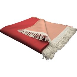 Wohndecke Adam, B:145cm L:190cm, rot, Baumwolle, Wohndecken, "Scandi Pinot", im schlichten Design, Kuscheldecke