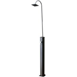 Solardusche GRE, B:15cm H:223cm L:52cm, schwarz, Aluminium, Garten, Outdoorduschen, Höhe: 223 cm, 18 Liter Tank