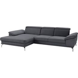 Sit & More Ecksofa SIT & MORE, B:311cm H:85cm T:181cm, grau, Wohnzimmer, Sofas, "Scorpio L-Form", inklusive Sitztiefenverstellung, wahlweise mit Kopfverstellung