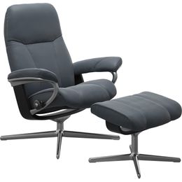 Relaxsessel stressless, B:91cm H:102cm T:79cm, blau, Leder BATICK: BATICK ist ein leicht korrigiertes, durchgefärbtes und genarbtes Möbelleder, bei