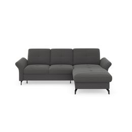Ecksofa Places of Style, B:258cm H:91cm T:165cm, grau, 90% Polyester 10% Polyamid, Wohnzimmer, Sofas, "Calando L-Form", wahlweise mit Bettfunktion,