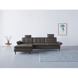 Ecksofa Inosign, B:267cm H:83cm T:174cm, grau, 100% Polyester, Wohnzimmer, Sofas, "Birkholm L-Form", Armlehnverstellung, auch in Easy Clean Bezug -