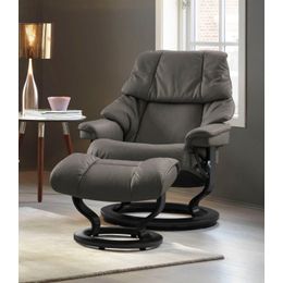 Relaxsessel stressless, B:75cm H:96cm T:75cm, grau, Leder BATICK: BATICK ist ein leicht korrigiertes, durchgefärbtes und genarbtes Möbelleder, bei