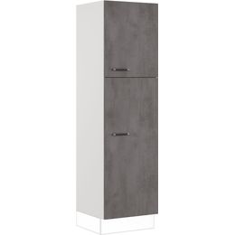 W&auml;scheschrank IMPULS K&Uuml;CHEN, B:60cm H:205,1cm T:57,6cm, grau, Dekorfolie, Holzwerkstoff, Schr&auml;nke, ""Prag", Breite/H&ouml;he: 60/205,1 cm, mit