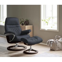 Relaxsessel stressless, B:92cm H:105cm T:80cm, blau, Leder BATICK: BATICK ist ein leicht korrigiertes, durchgefärbtes und genarbtes Möbelleder, bei