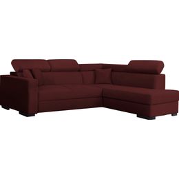 Ecksofa Home Affaire, B:267cm H:95cm T:198cm, rot, Struktur fein (100% Polyester);Struktur (100% Polyester);Samtstruktur (100% Polyester),