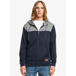 Quiksilver Herren Kapuzensweatjacke "Keller Block Zip", blau, Gr. XS, 100% Polyester, Sweatjacken